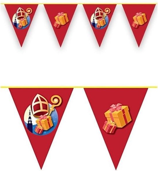 5x Sinterklaas slinger / vlaggenlijn - 1000 cm - Sint versiering | bol