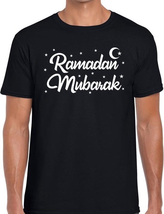 Ramadan Mubarak t-shirt zwart heren - suikerfeest/offerfeest/ramadan ...