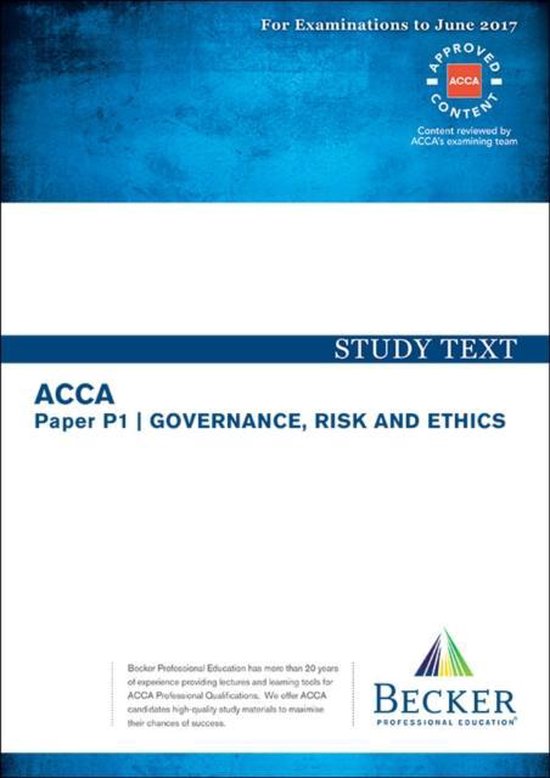ACCA Approved - P1 Governance, Risk and Ethics | 9781785663246 | Becker ...