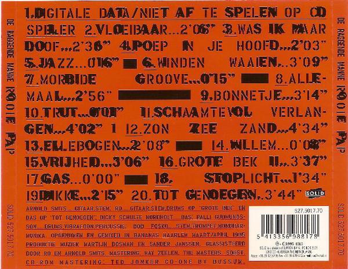 De Raggende Manne / Bob Fosko - Rooie Pap - Inclusief " Poep In Je ...