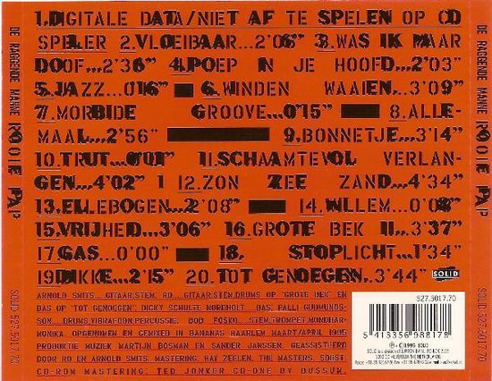 De Raggende Manne / Bob Fosko - Rooie Pap - Inclusief " Poep In Je ...