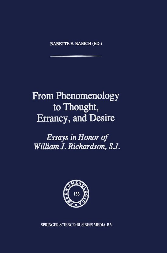 Phaenomenologica 133 - From Phenomenology to Thought, Errancy, and ...