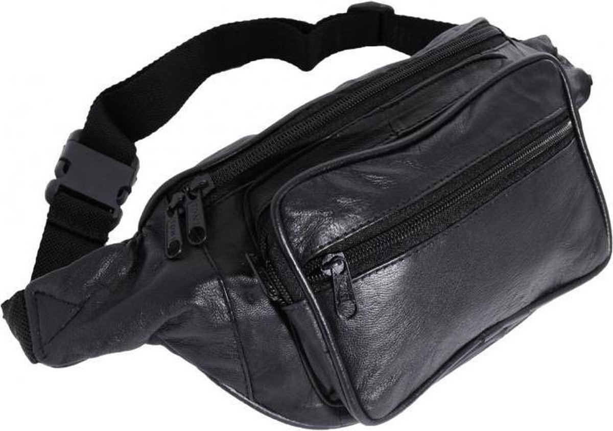 Rojafit Heuptas-Groot-4 vakken-Zwart-Nappa Leer-Afmeting ca. 34 x 8 x ...