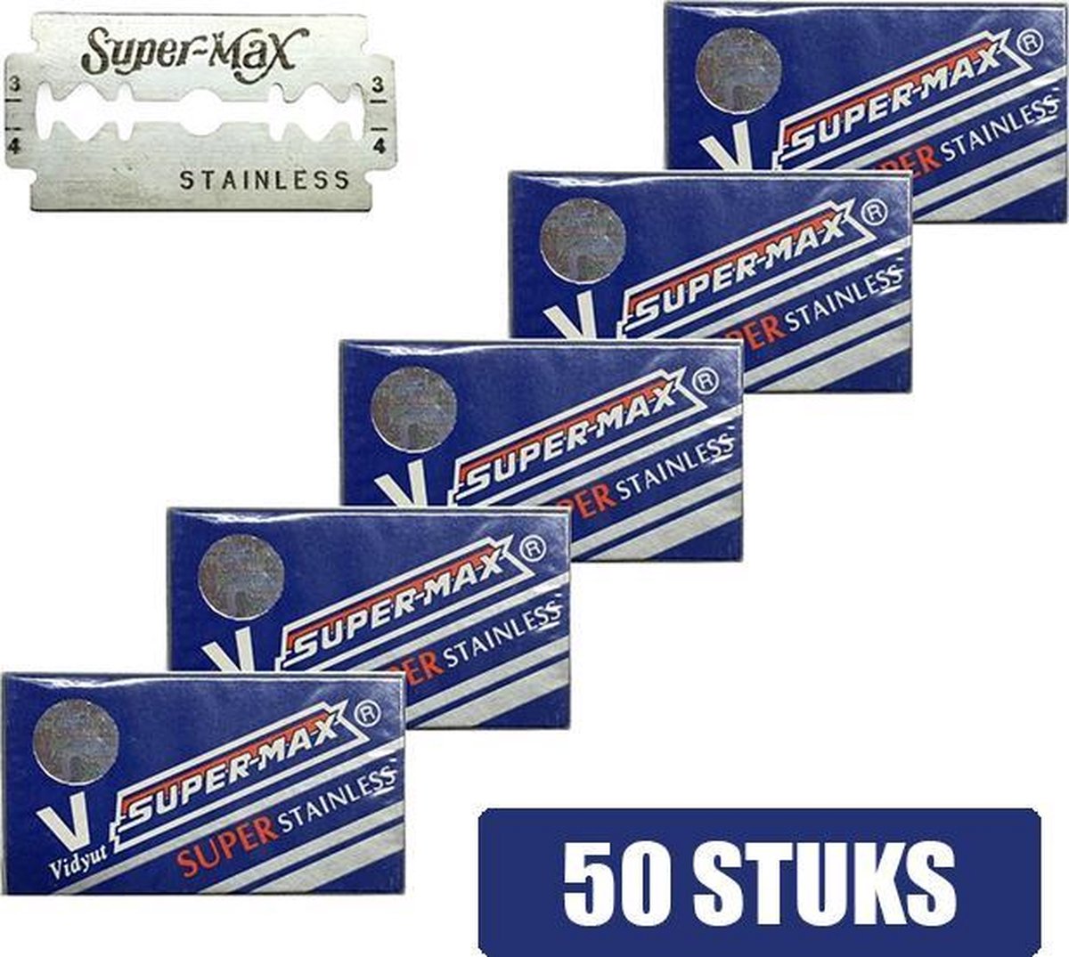 SuperMax Stainless Scheermesjes - 50 stuks | bol.com