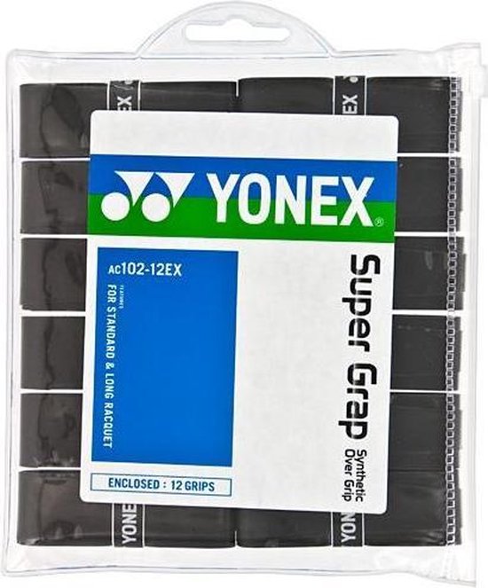 Yonex Overgrip Super Grap Zwart 12 Pack | bol.com