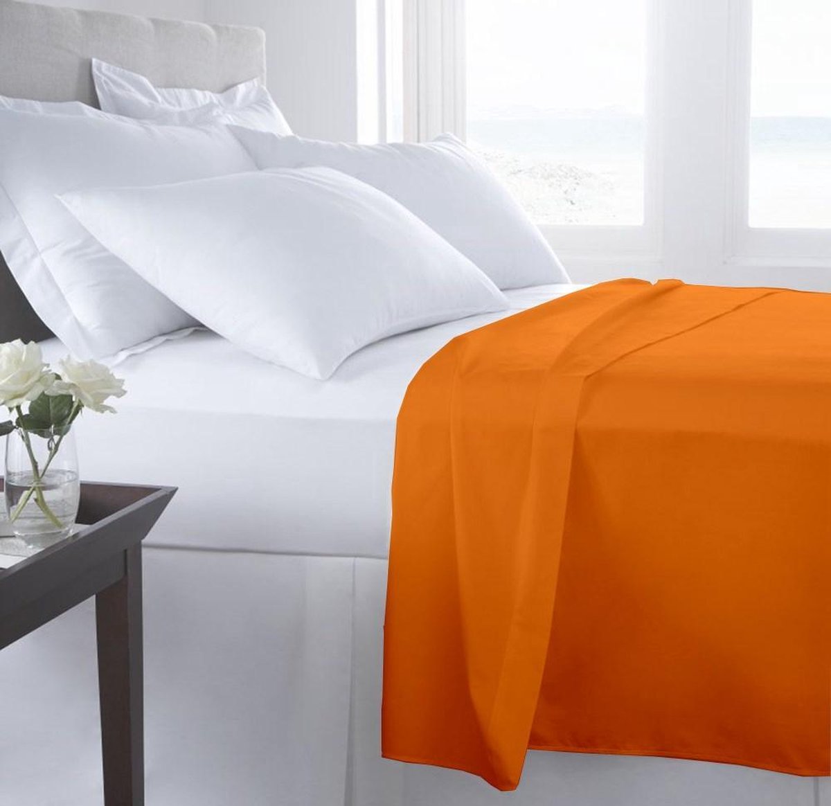 Draps en satin de coton Senza Donna Oranje - 2 personnes - 200x250 cm ...