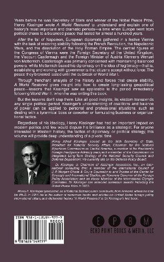 A World Restored | 9781626549777 | Henry A. Kissinger | Boeken | bol.com