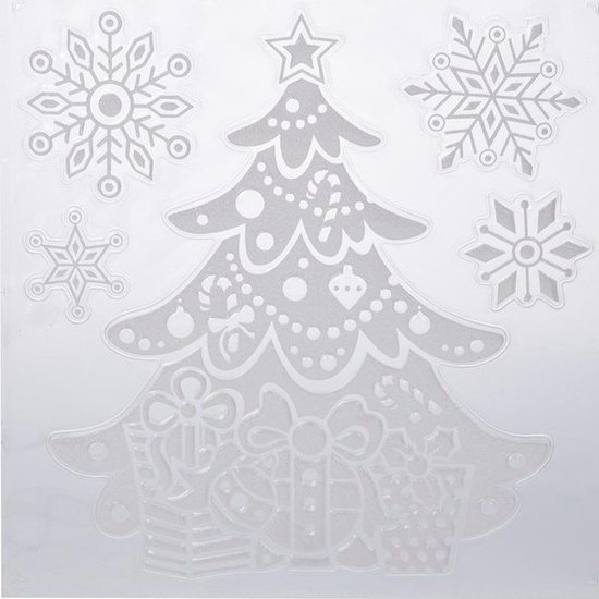 Kerst raamstickers kerstboom plaatjes 31 x 39 cm - Raamdecoratie kerst - Kinder... | bol.com