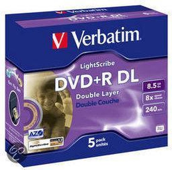 Verbatim 43684 DVD+R Double Layer LightScribe CD-schijven - 5 Stuks ...