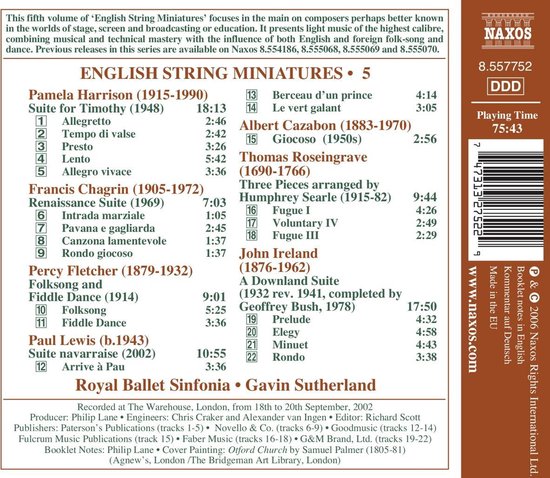 Royal Ballet Sinf. - English String Miniatures Volume 5 (CD), Royal ...