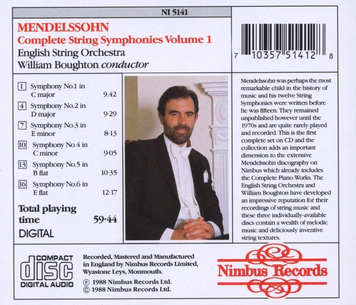 English String Orchestra, William Boughton - Mendelssohn: Complete String Symphonies... | bol