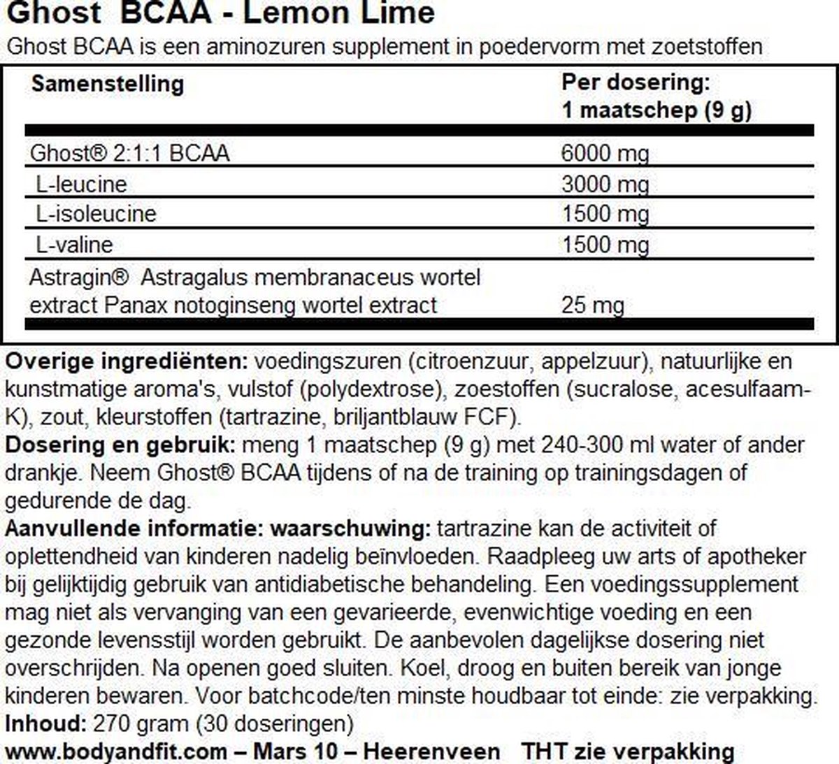 Ghost BCAA - Lemon Lime | bol.com