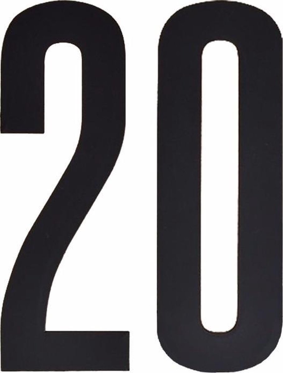 bol.com | Cijfer sticker 20 zwart 10 cm