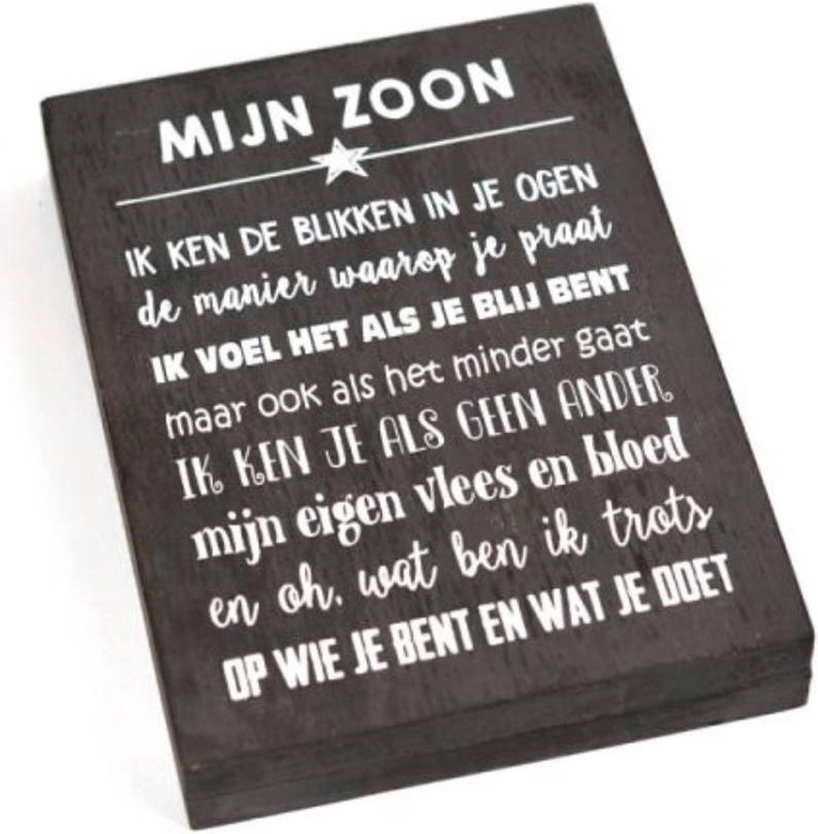 Houten Tekstplank / Tekstbord 25X18cm "Mijn zoon...." - Kleur Antique ...