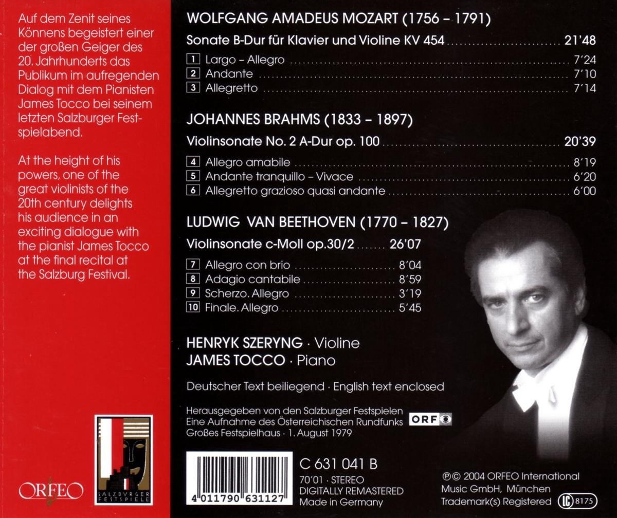 Henryk Szeryng & James Tocco - Mozart: Sonate Kv 454/Brahms: Sonate Op ...
