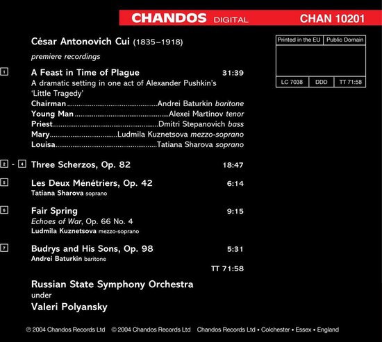 Cesar Cui A Feast In Time Of Plague, Martinov | CD (album) | Muziek ...