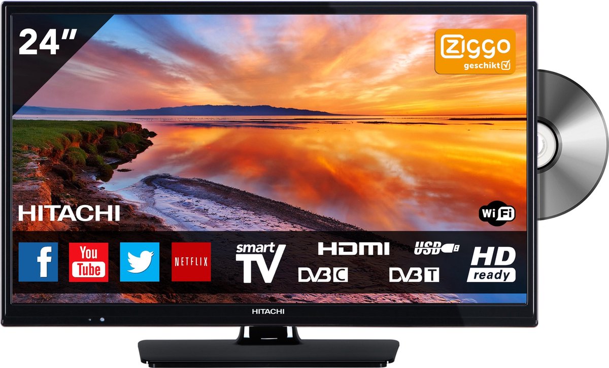 Hitachi 24HB4J65 HD Ready TV 24 inch met ingebouwde DVD speler | bol.com