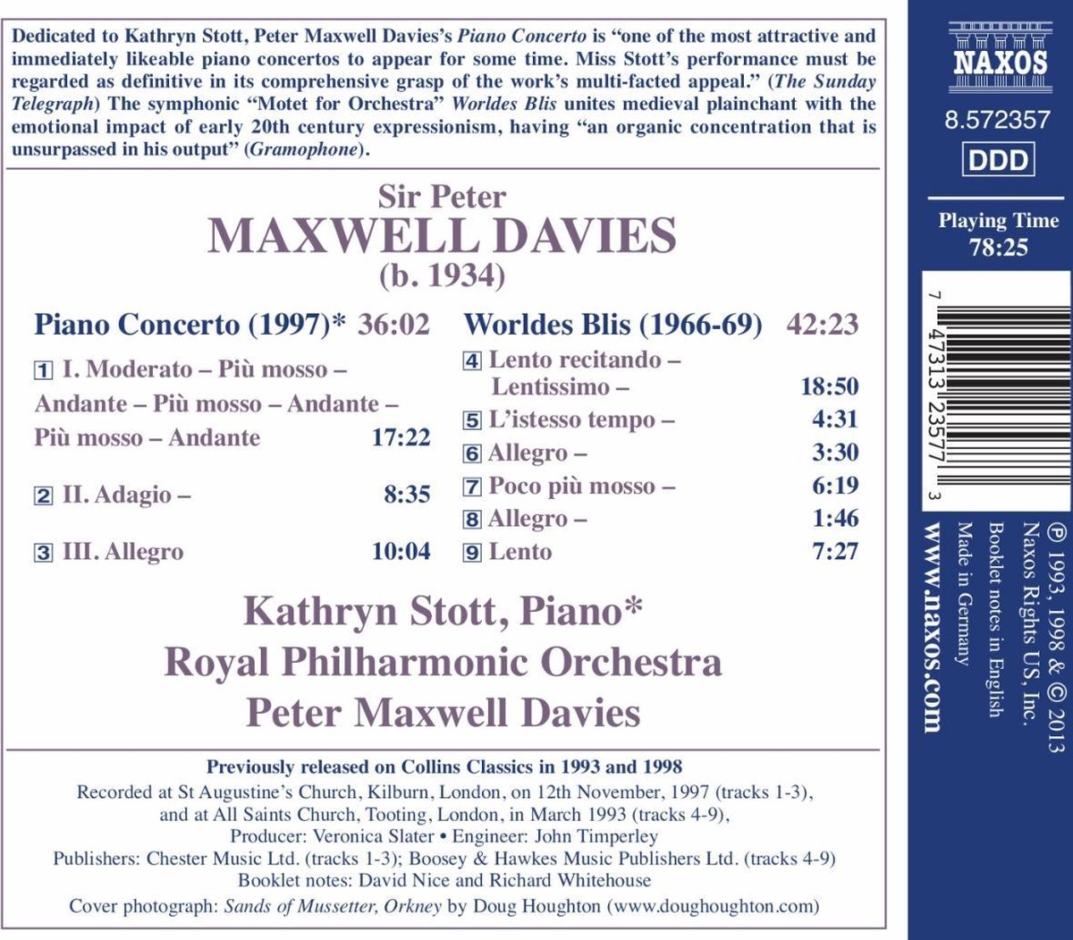 Maxwell Davies: Piano Concerto, Peter Maxwell Davies | CD (album ...