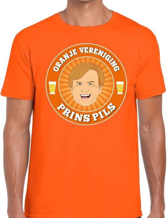 Oranje vereniging Prins Pils t-shirt oranje heren - Koningsdag kleding ...