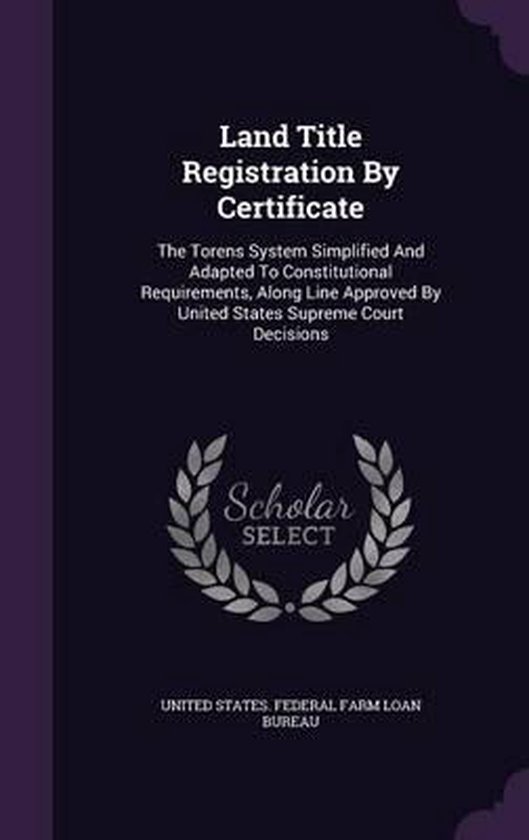 Land Title Registration by Certificate | 9781343325739 | Boeken | bol.com