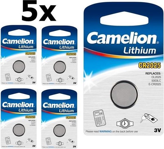 5 Stuks - Camelion CR2025 3v lithium knoopcel batterij | bol.com