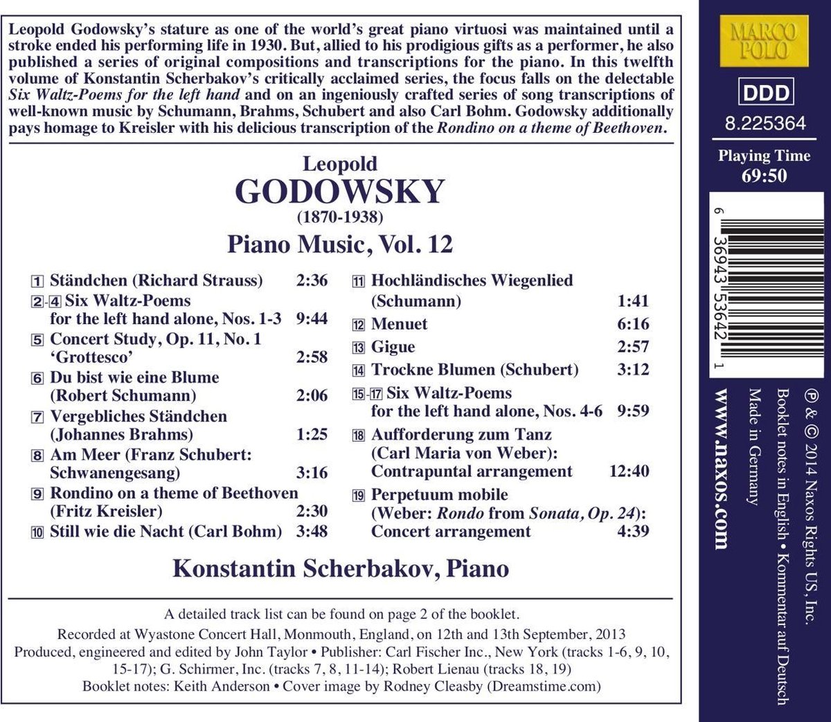 Konstantin Scherbakov - Piano Music Vol 12: Six Waltz-Poems For The Left H (CD),... | bol.com