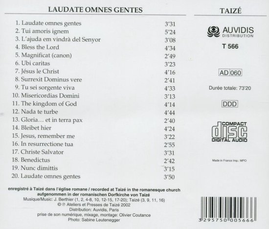 Taize - Taize: Laudate Omnes Gentes (CD), Taize | CD (album) | Muziek ...