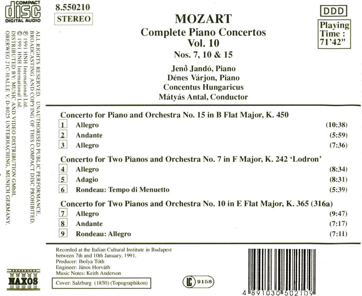 Mozart: Complete Piano Concertos Vol 10 / Jando, Antal, Denes Varjon ...