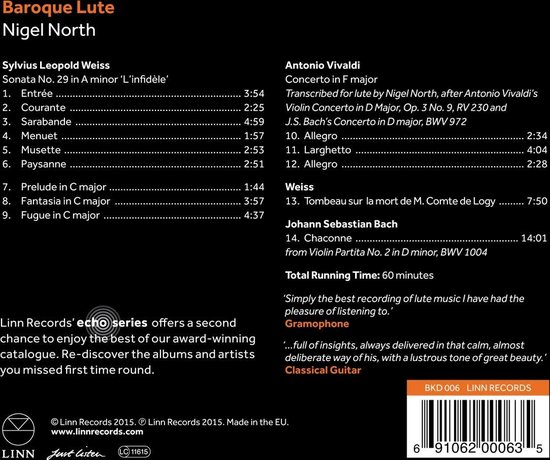 Nigel North - Baroque Lute (CD), Nigel North | Muziek | bol.com