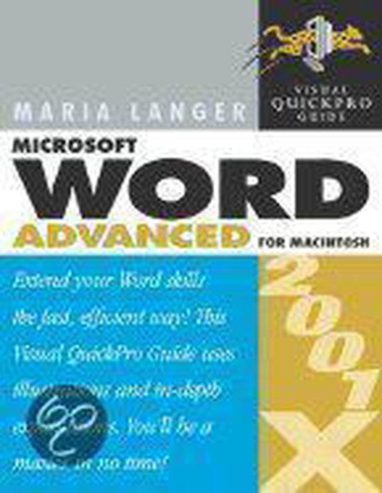 Microsoft Word 2001/X Advanced for Macintosh, Maria Langer ...