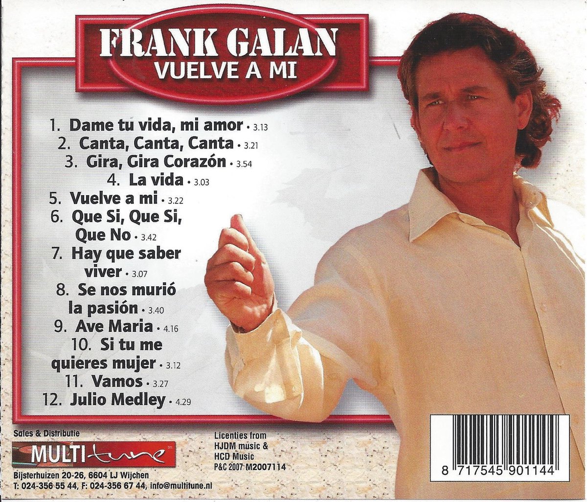 Vuelve A Mi, Frank Galan | CD (album) | Muziek | bol
