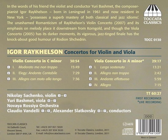 Raykhelson: Concertos, Vandelli | CD (album) | Muziek | bol.com