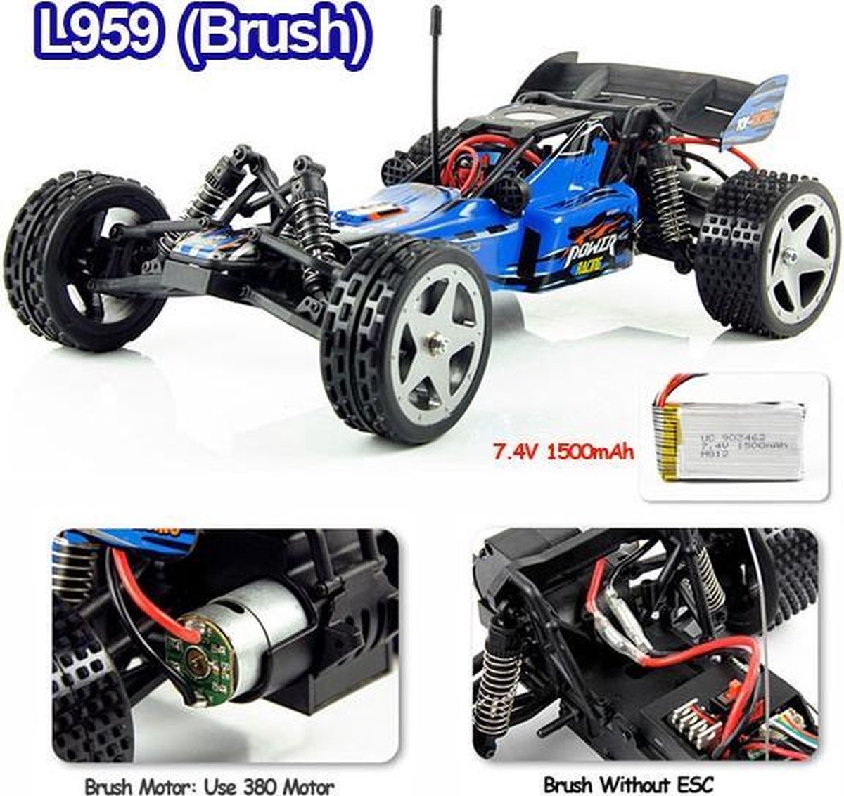 WLToys L959 Buggy Blauw (40Km/u) | bol.com