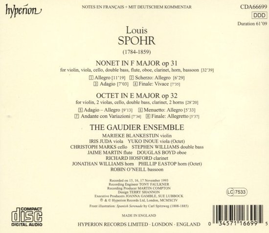 Spohr: Nonet Op. 31, Octet Op. 32 / The Gaudier Ensemble, The Gaudier ...