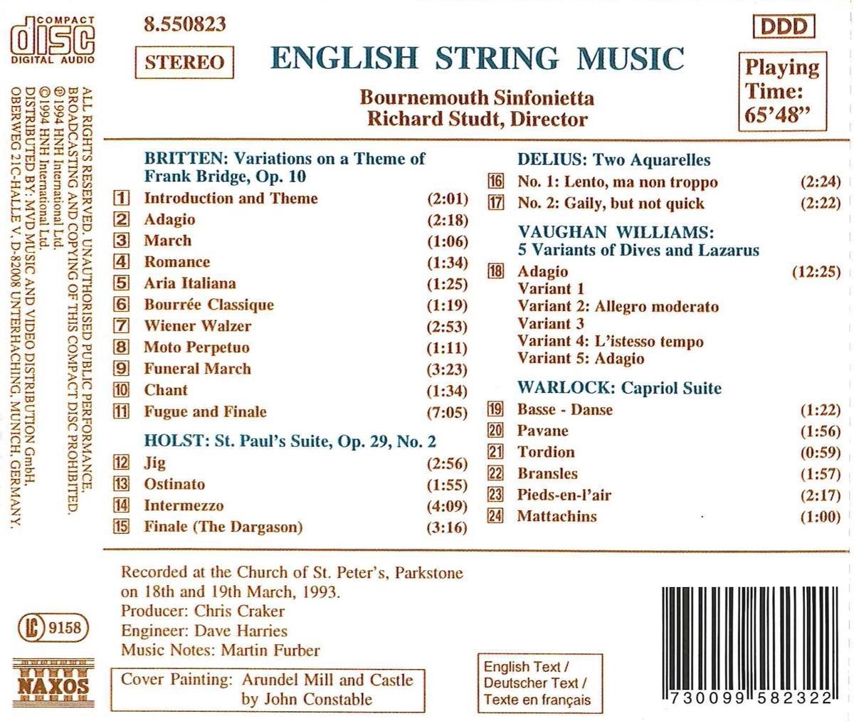 English String Music / Studt, Bournemouth Sinfonietta, Richard Studt ...