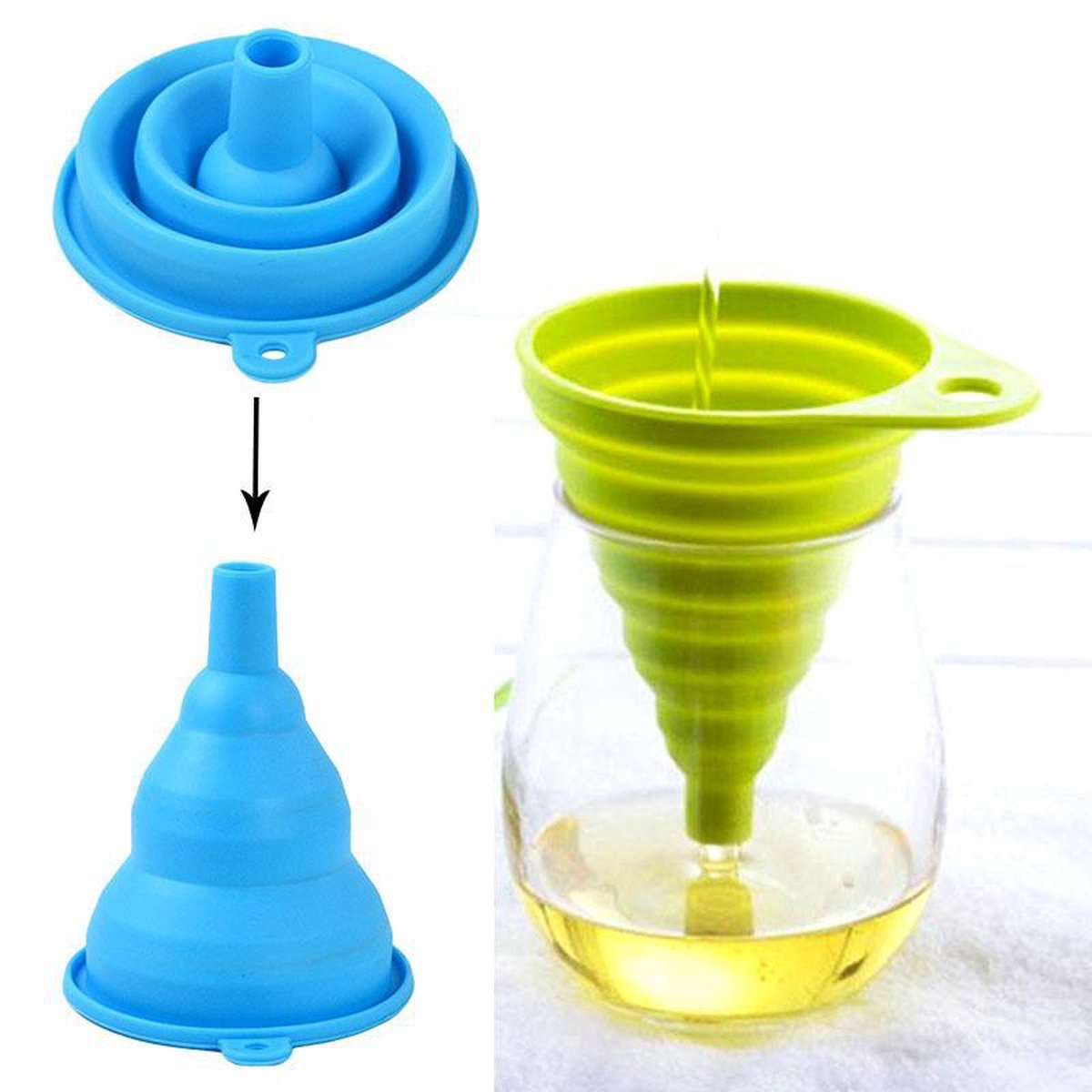 Mini Trechter- Opvouwbaar- Silicone- Ophangbaar- Inklapbaar ...