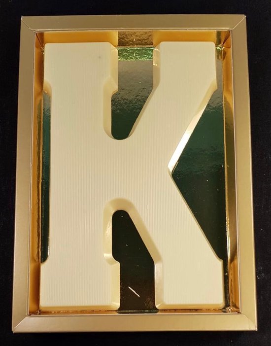 Ambachtelijk gemaakte chocoladeletter K wit - 190 gram | bol