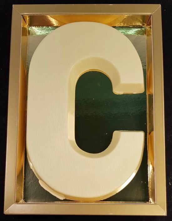 Ambachtelijk gemaakte chocoladeletter C wit - 190 gram | bol