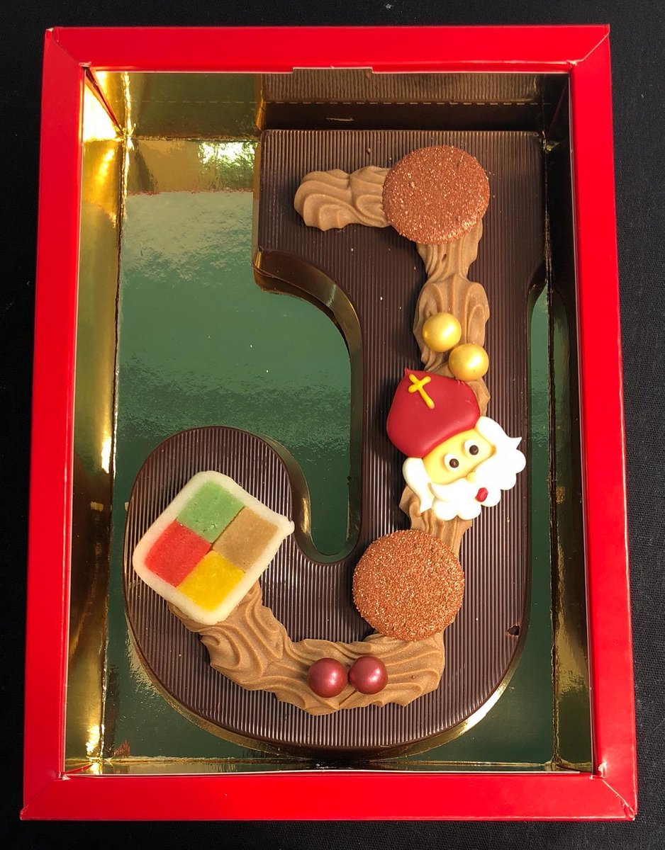 Ambachtelijk gemaakte chocoladeletter J Puur gedecoreerd - 240 gram ...