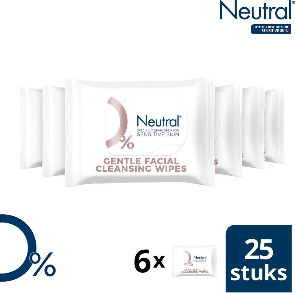 Neutral Sensitive skin Parfumvrij gezichtsreinigingsdoekjes - 6x25 ...