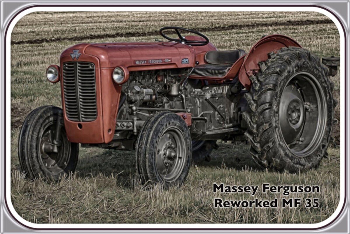 Wandbord - Massey Ferguson Reworked MF 35 -20x30cm- Gebolde Duitse ...