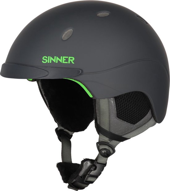 Sinner Titan Unisex Skihelm - Grijs/Neongroen - Maat XL/62 cm | bol