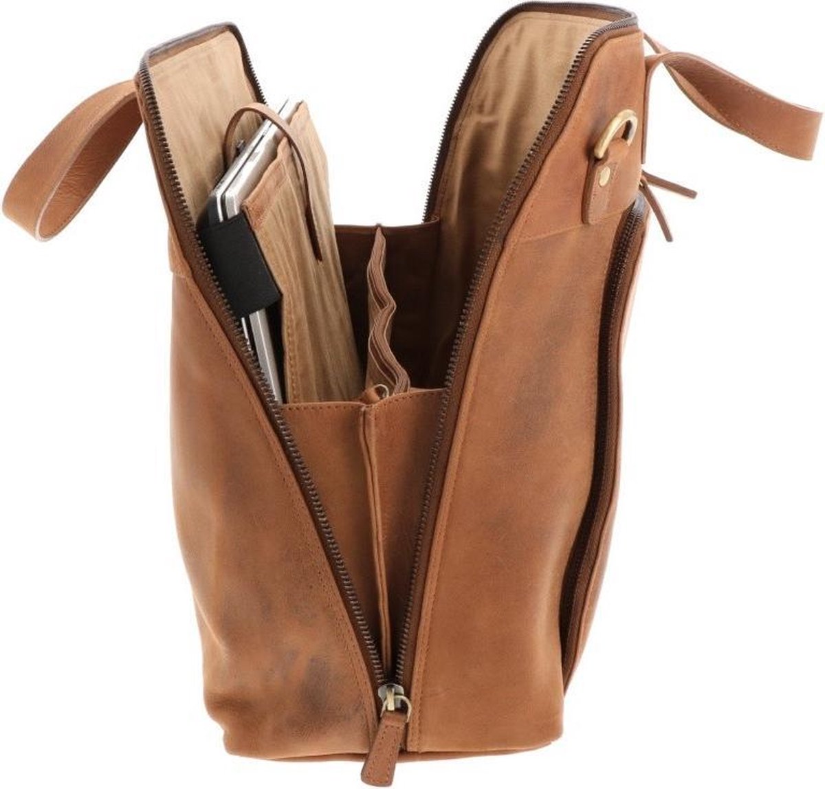 Laptoptas Dames 15,6 Inch - Vintage Ecoleer - Mat Bruin | bol.com