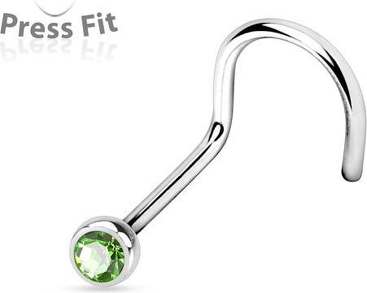 Neuspiercing bocht steen groen | bol