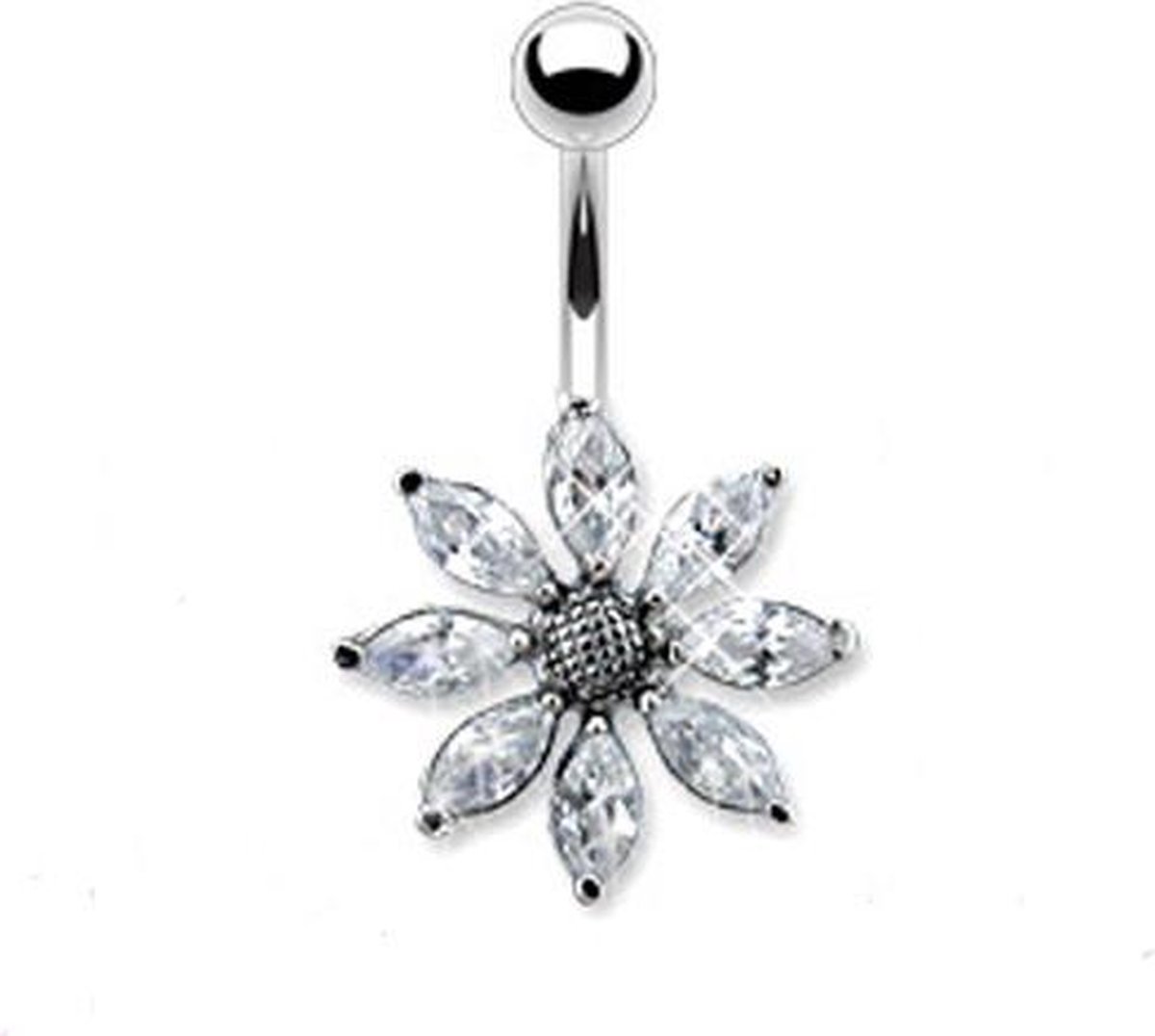 Navelpiercing titanium flower wit | bol.com