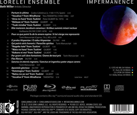 Lorelei Ensemble - Impermanence (CD | Pure Audio Blu-ray), Lorelei Ensemble | Muziek | bol