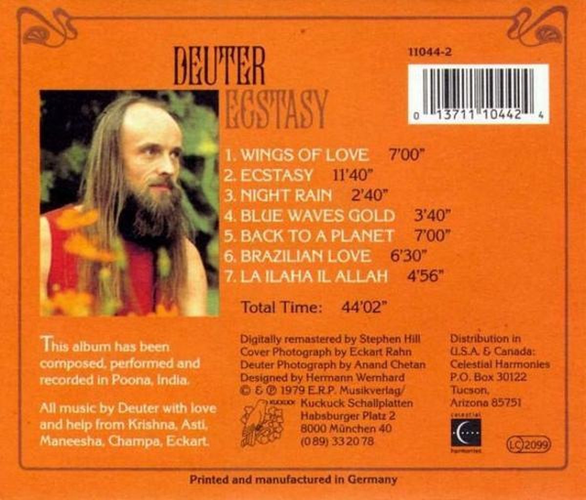 Deuter - Ecstasy (CD), Deuter | CD (album) | Muziek | bol.com