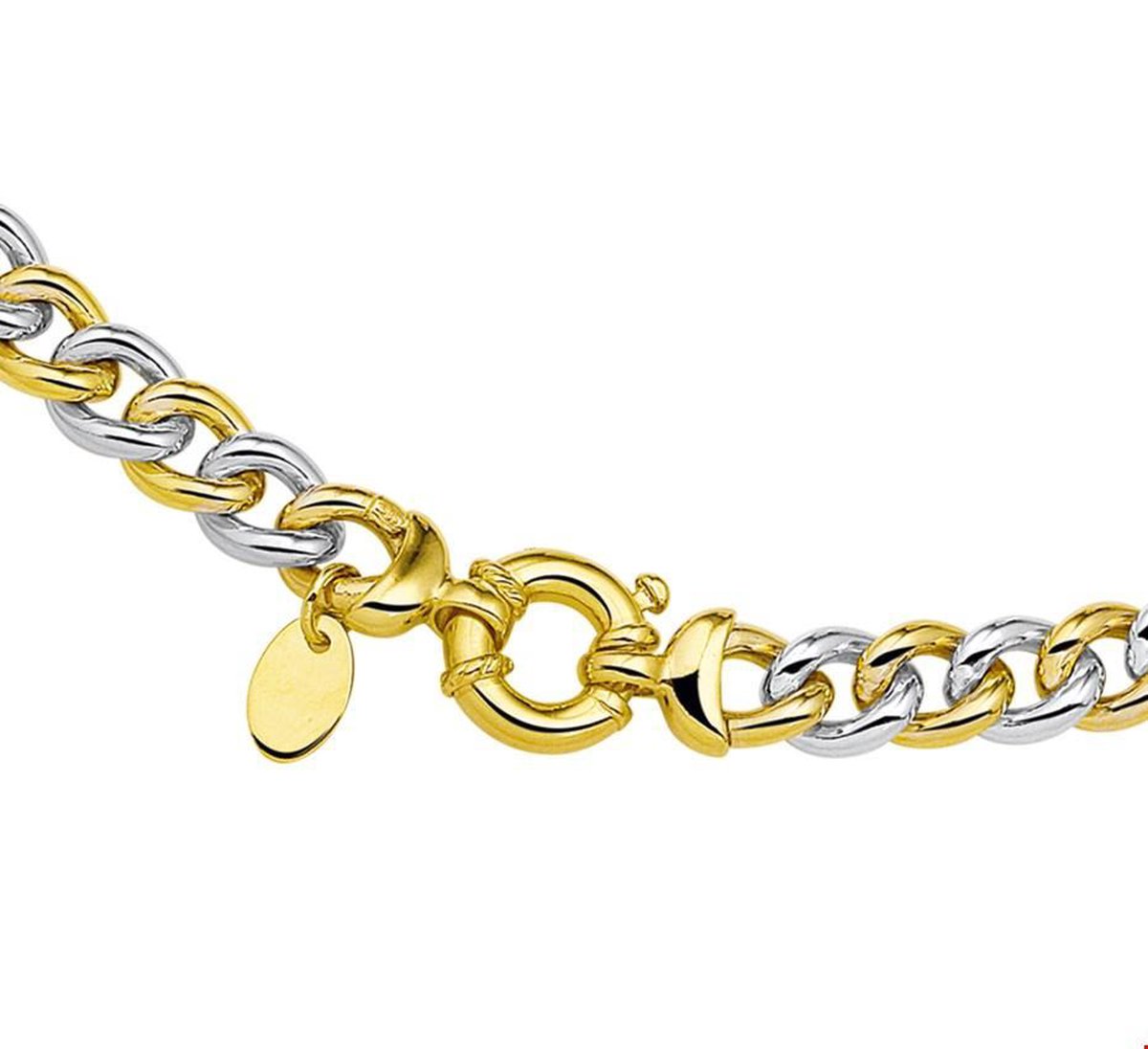 The Jewelry Collection Collier goud met zilveren kern Gourmet 7 mm 45 ...