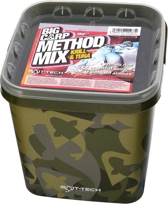 Bait Tech - Camo Bucket - Big Carp Method Mix - Krill & Tuna - 3 KG | bol
