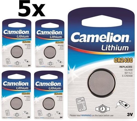5 Stuks Camelion CR2430 3v lithium knoopcelbatterij | bol.com